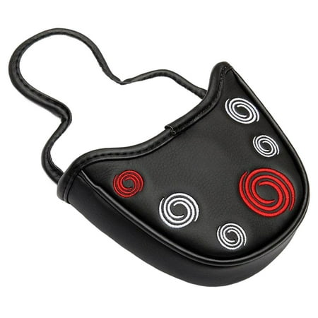 Mallet Putter Cover Waterproof Half Round Plush Inner Lining Black ...