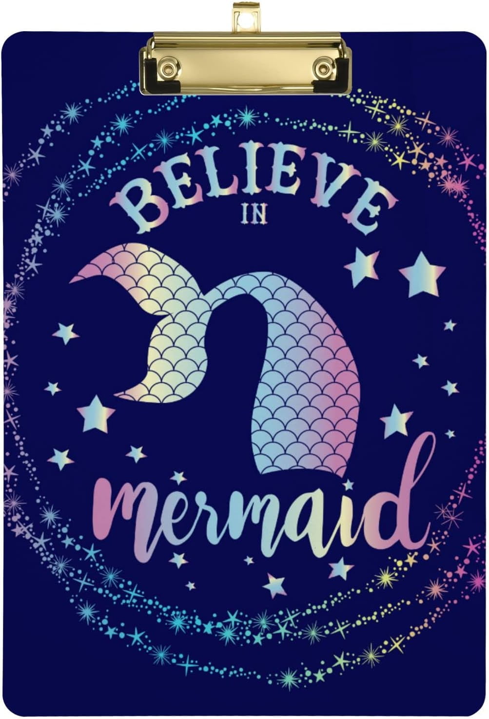 FMSHPON Mermaid Clipboard Hardboard Wood Nursing Clip Board and Pull ...