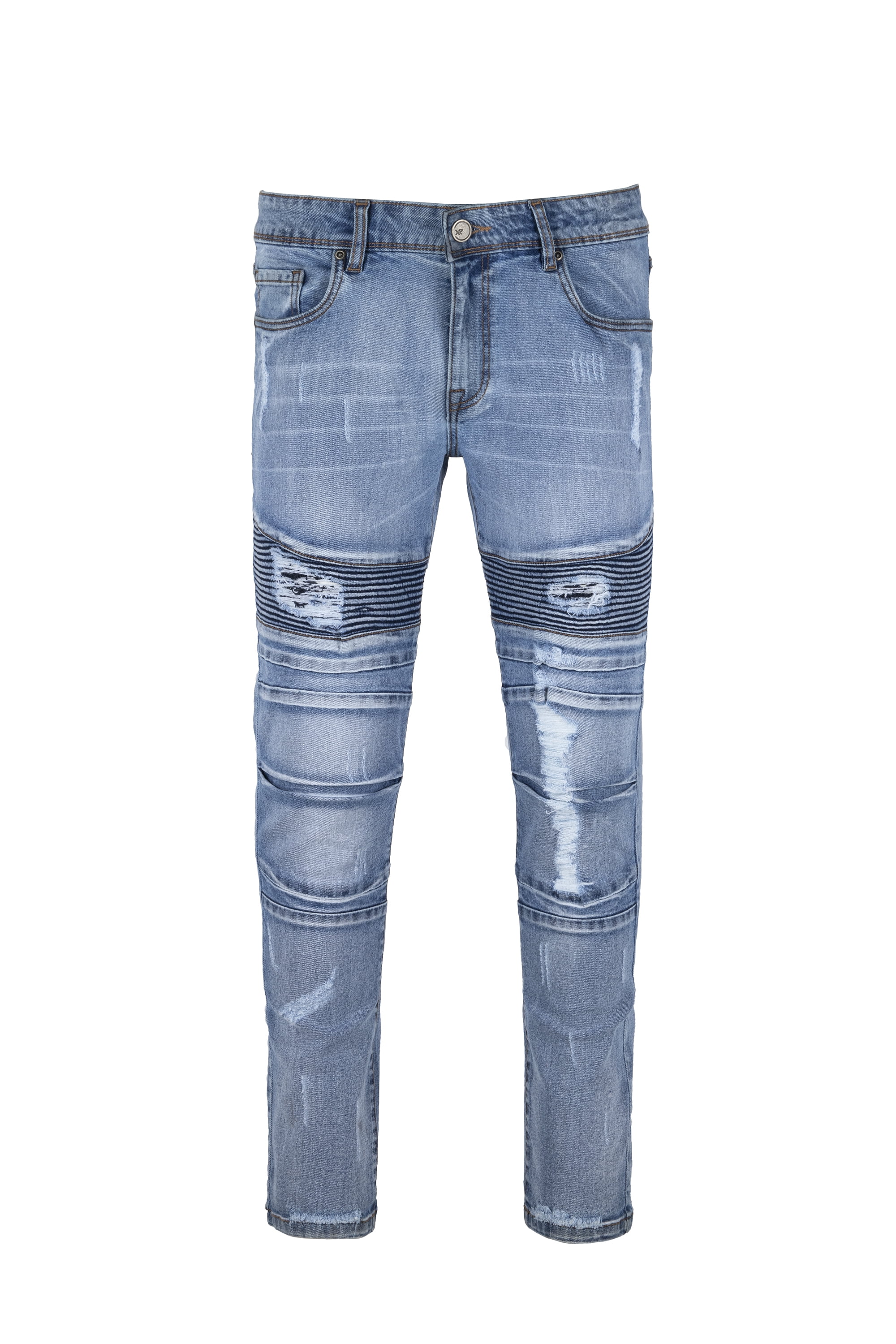 X RAY Men's Skinny Biker Jean, Comfy Flex Stretch Moto Denim Jeans ...