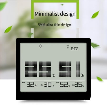 Indoor Thermometer Desktop Digital Thermometer Temperature and Humidity ...