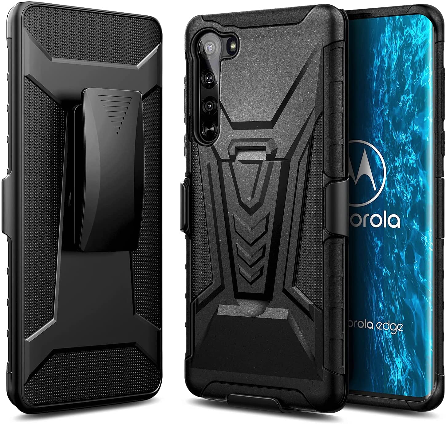 Nagebee Case for Motorola Moto Edge 5G (2020), Armor Defender [Swivel ...