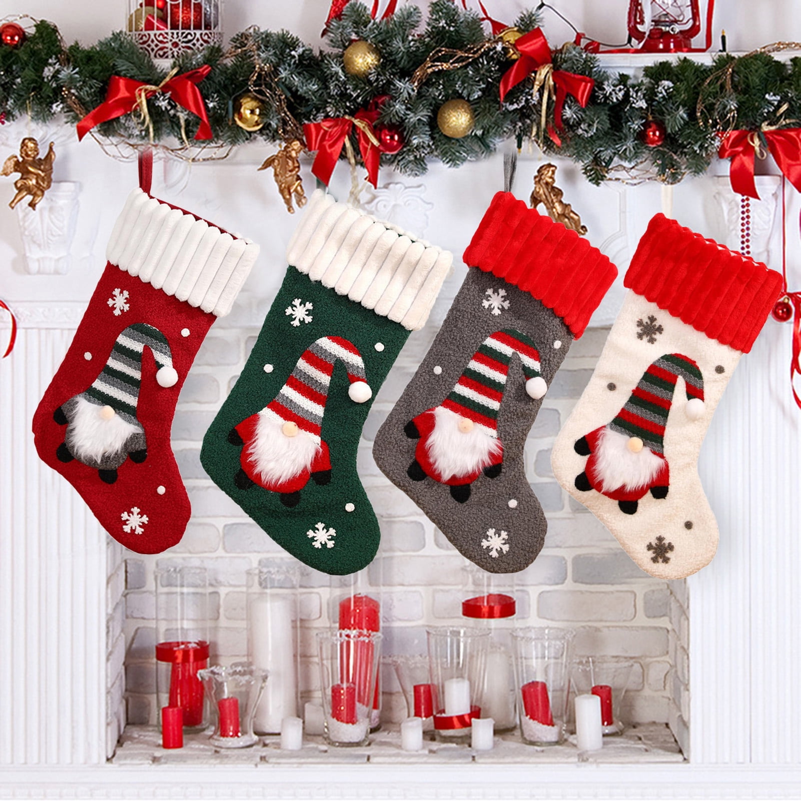 Cheer US Christmas Stockings Unique 3D Gnomes Xmas Stockings Santa ...