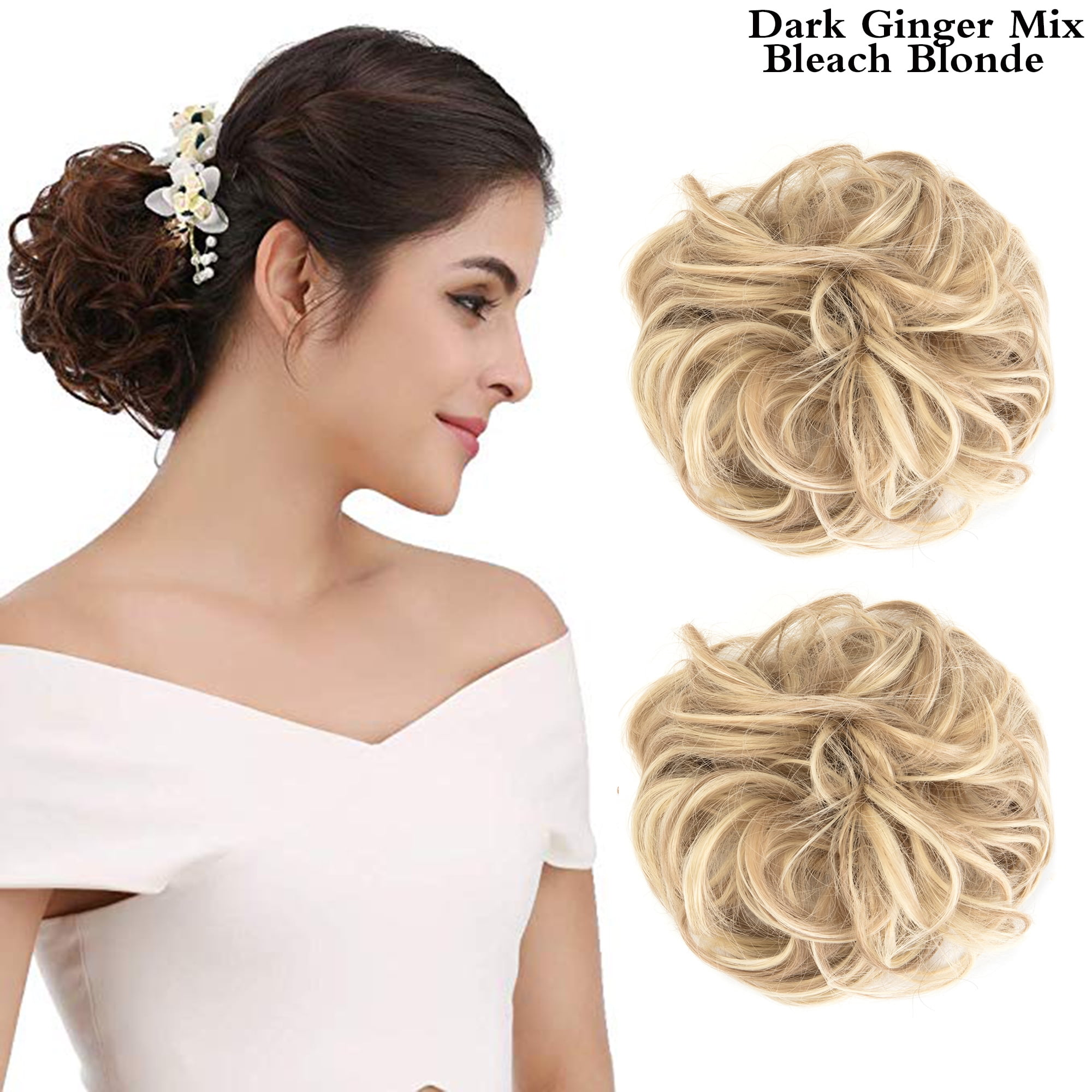 LELINTA 2PCS Messy Hair Bun Hair Piece Ponytail Hair Extensions ...