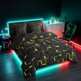 Manfei Bold 3D Square Queen Bedding, Neon Glow Bedding Comforter Set ...