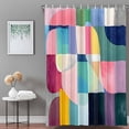 Bathroom Shower Curtain Modern Colorful Splicing Contrast Art ...