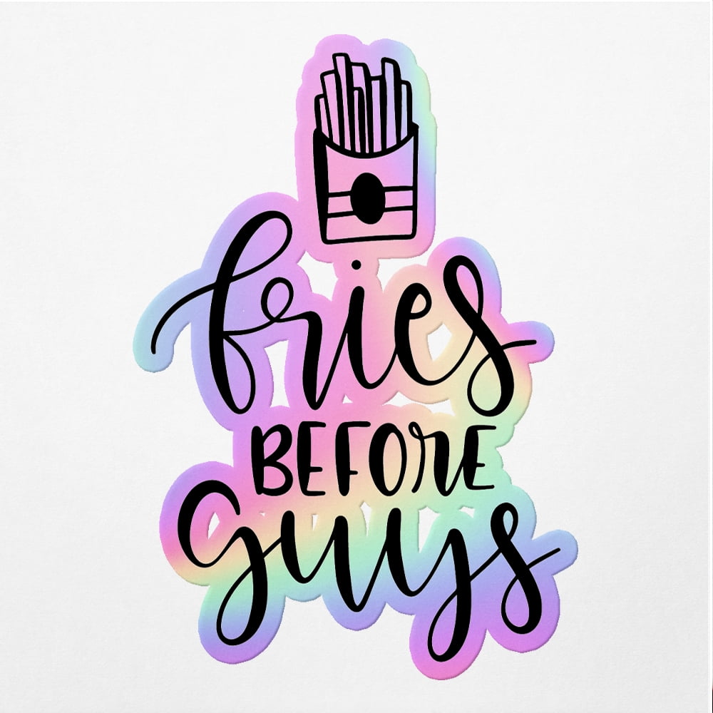 Vinyl Stickers Decals Of Fries Guys Illustration - Apply On Any Smooth ...