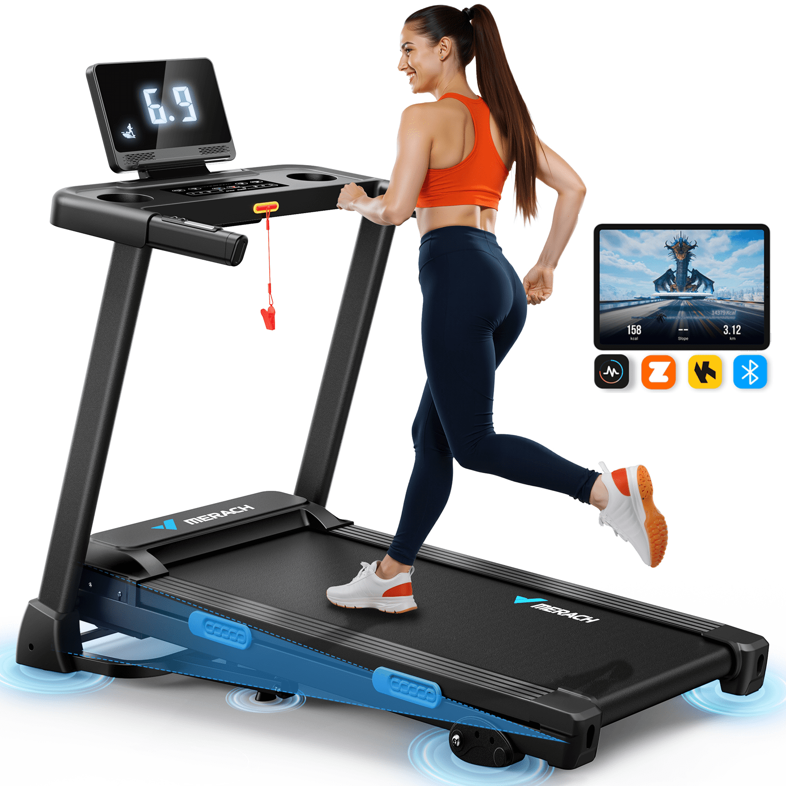 Click here for Merach 2.5hp Folding Treadmill With Incline  Fitne... prices