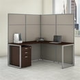 Pemberly Row Contemporary 60W L Shaped Cubicle Desk with File Cabinet ...