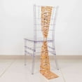 Efavormart 5 Pack Rose Gold Wave Mesh Chair Sashes With Gold ...