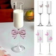 Ruanlalo Wine Glass Champagne Flutes with 3D Pink Butterfly Decoration ...