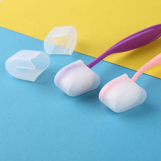 Peggybuy 10pcs Plastic Ink Blending Brush Cap Painting Flat Brushes ...