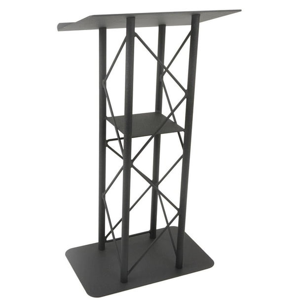 25" Truss Podium for Floor with Interior Shelf, Aluminum & Steel (Black ...