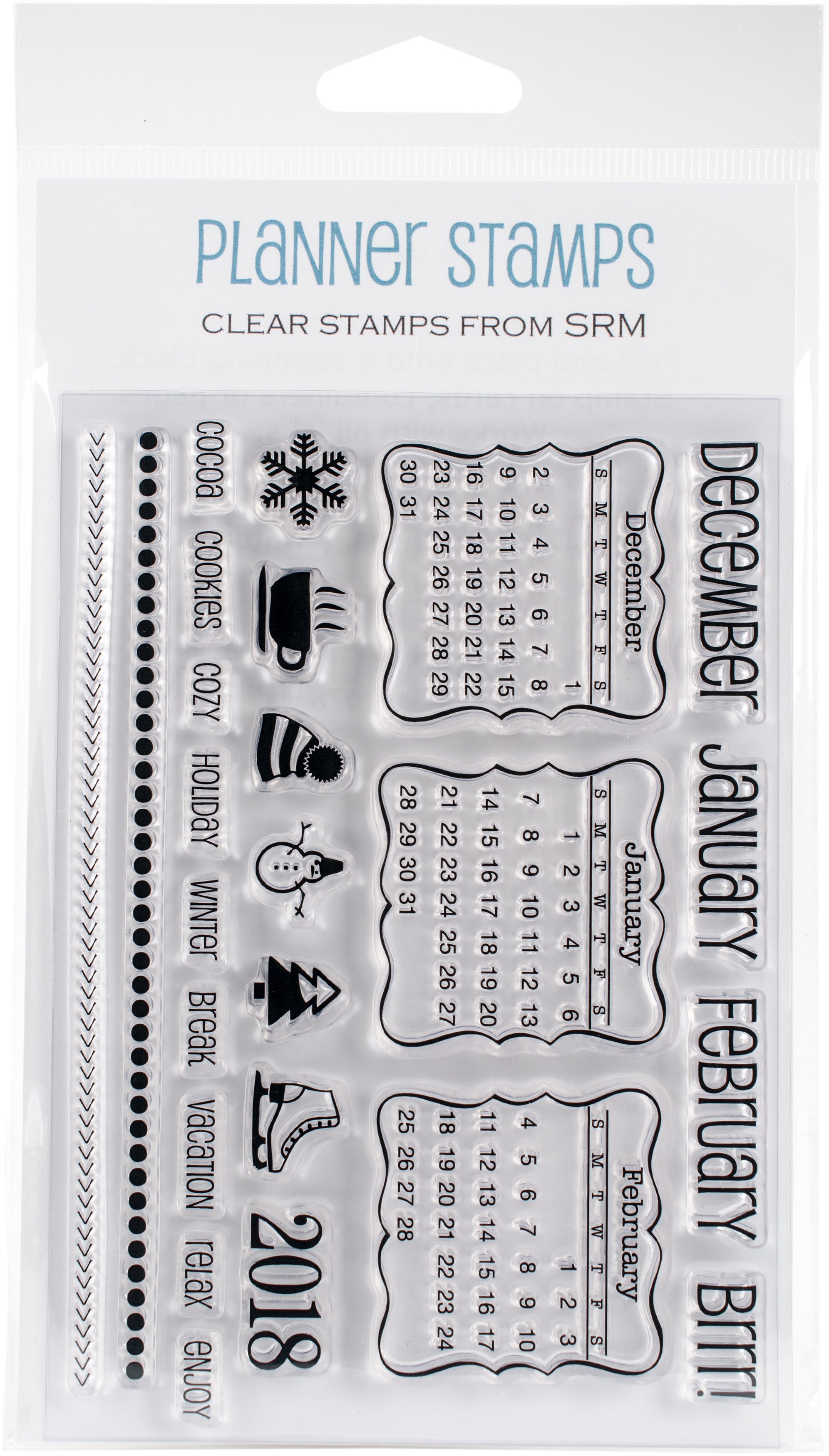 srm planner clear stamps 4"x6"-winter plans - Walmart.com