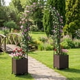 Zaverox Garden Arch Trellis Equipped with 2 Self-watering Plant Planter ...