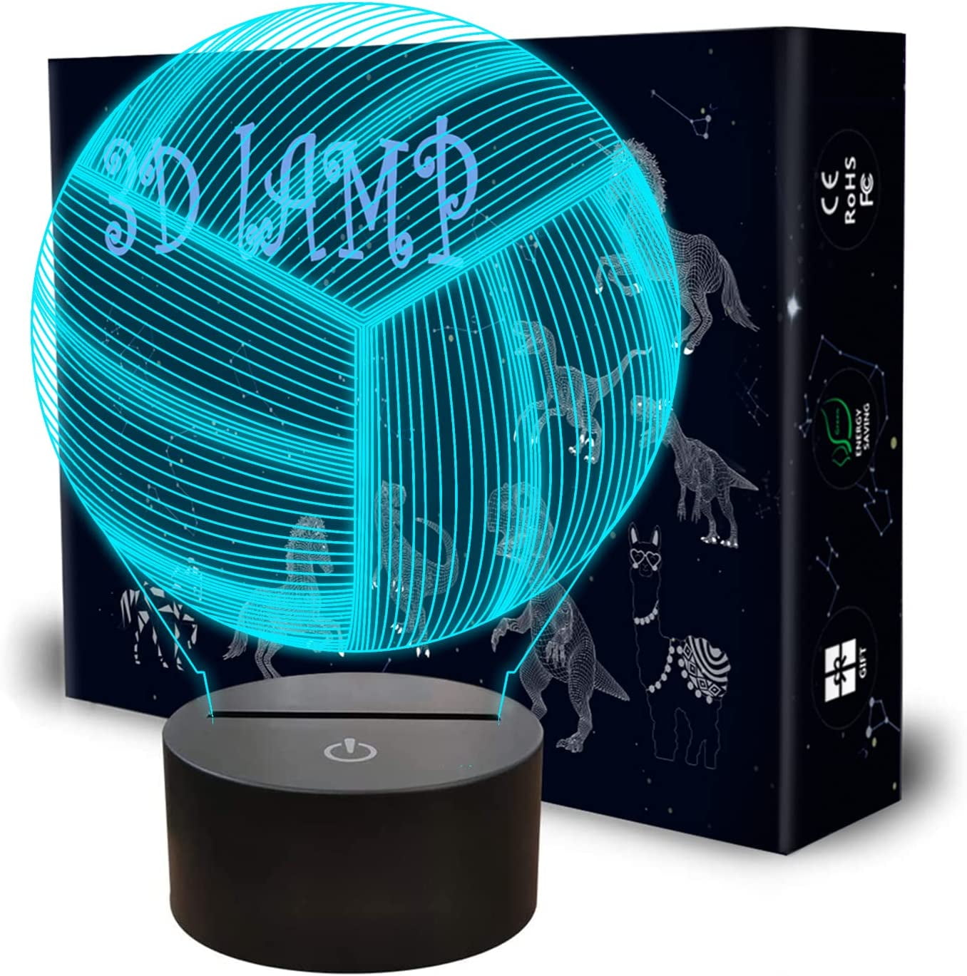 YSITIAN Volleyball 3D Night Light, Llamaababie 3D LED Lamps, 7 Colors ...