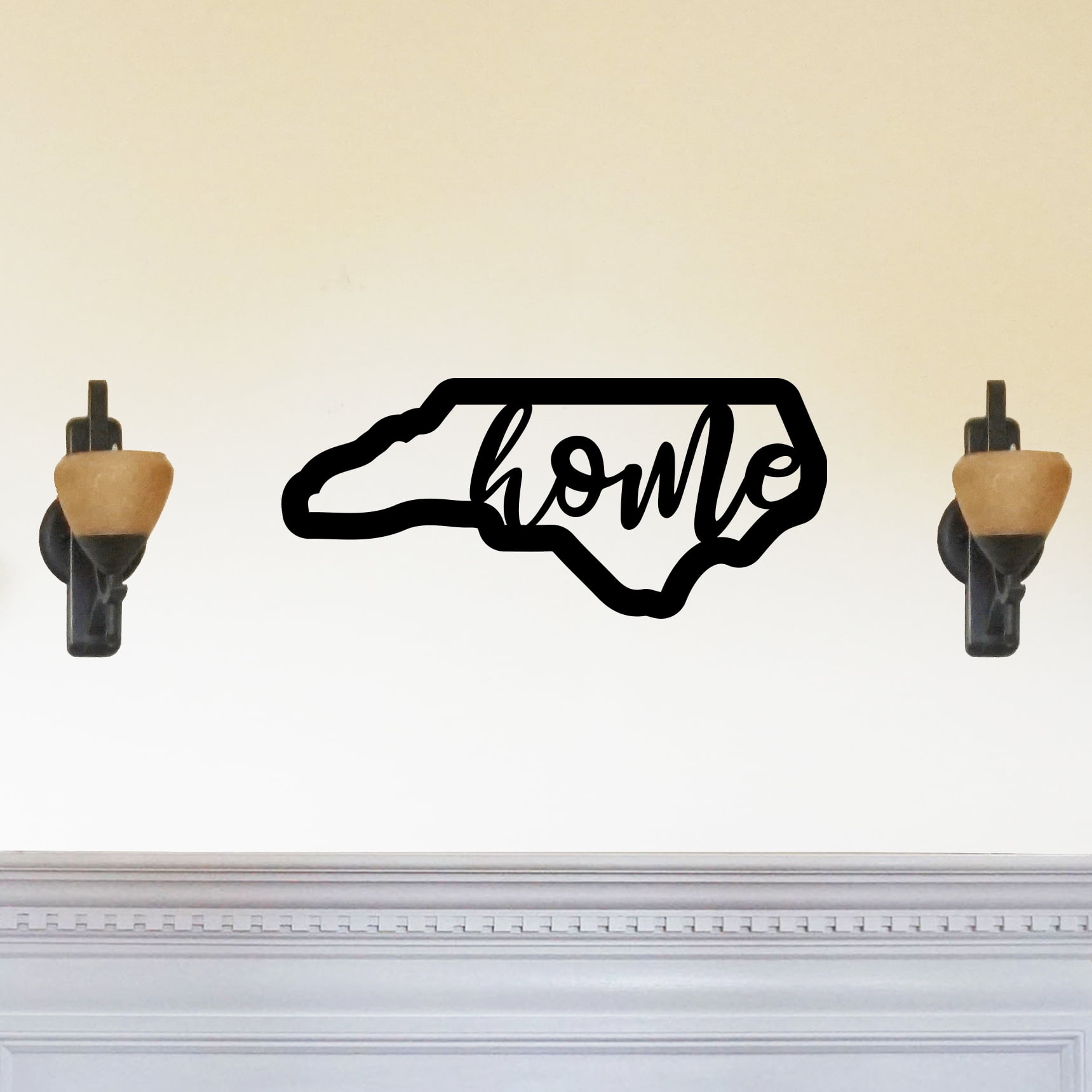 North Carolina Home State Silhouette Solid Steel Home Decor Decorative ...