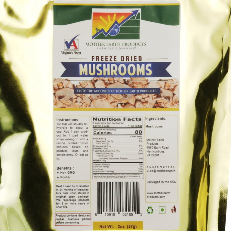 Dried Mushrooms Label