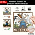 2D Flat - 1pc of a Mill Windmill Welcome Sign, 8 Inches Square, Cartoon ...