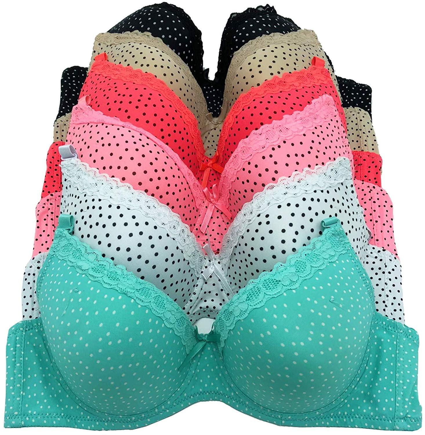 Iheyi 6 Pieces Various Style Plain Polka Dot Basic Comfort Everyday ...