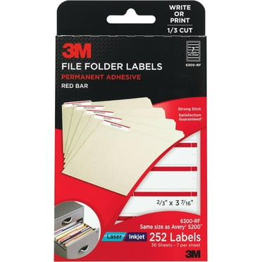 Universal Laser Printer File Folder Labels, 3-7/16" x 2/3", White, 750 ...