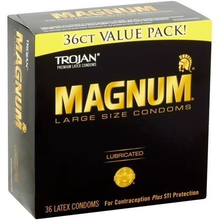 TROJAN Magnum Lubricated Latex Large Size Condoms, 36 ea - Walmart.com