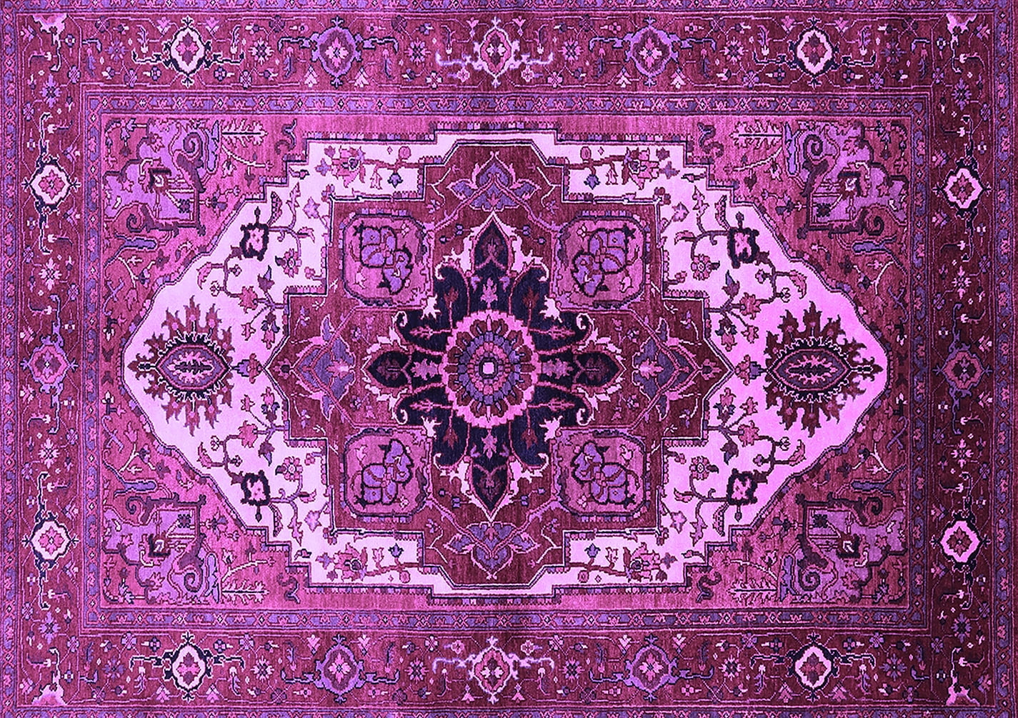 Ahgly Company Indoor Rectangle Persian Purple Traditional Area Rugs, 5 ...