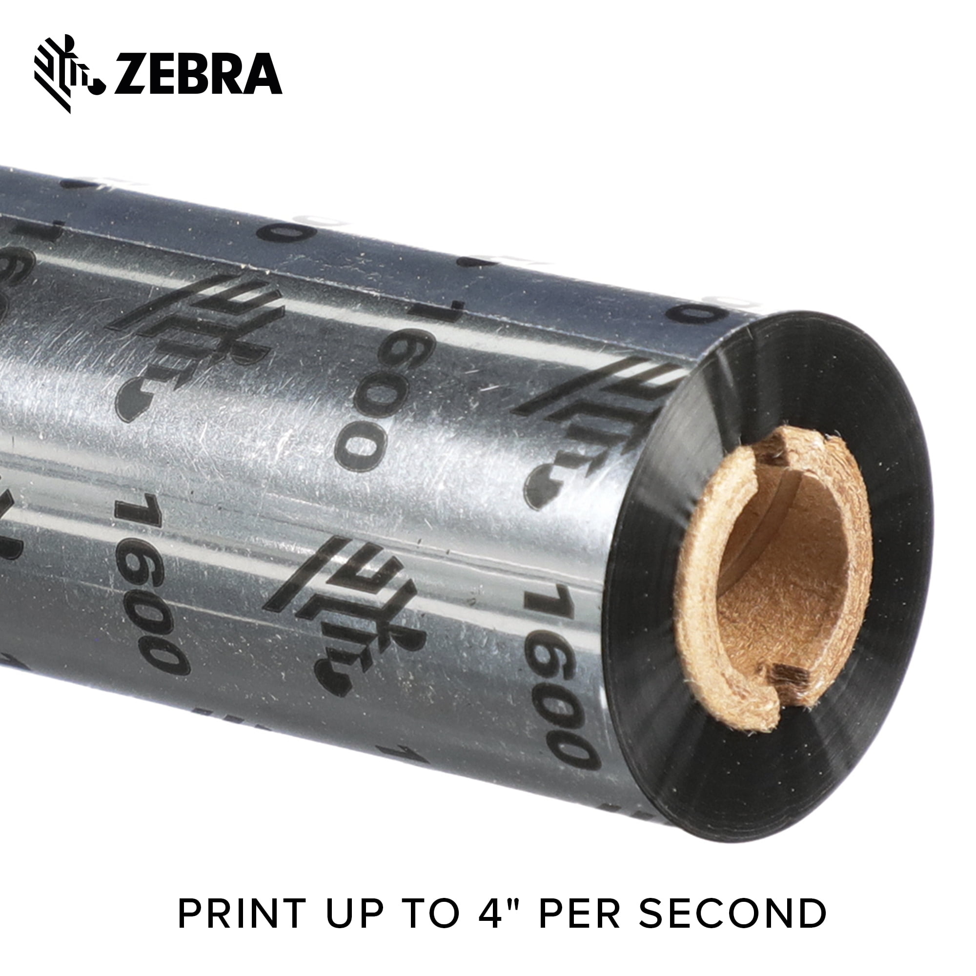 Zebra Standard Black Wax Ribbon for Thermal Transfer Desktop Printers ...