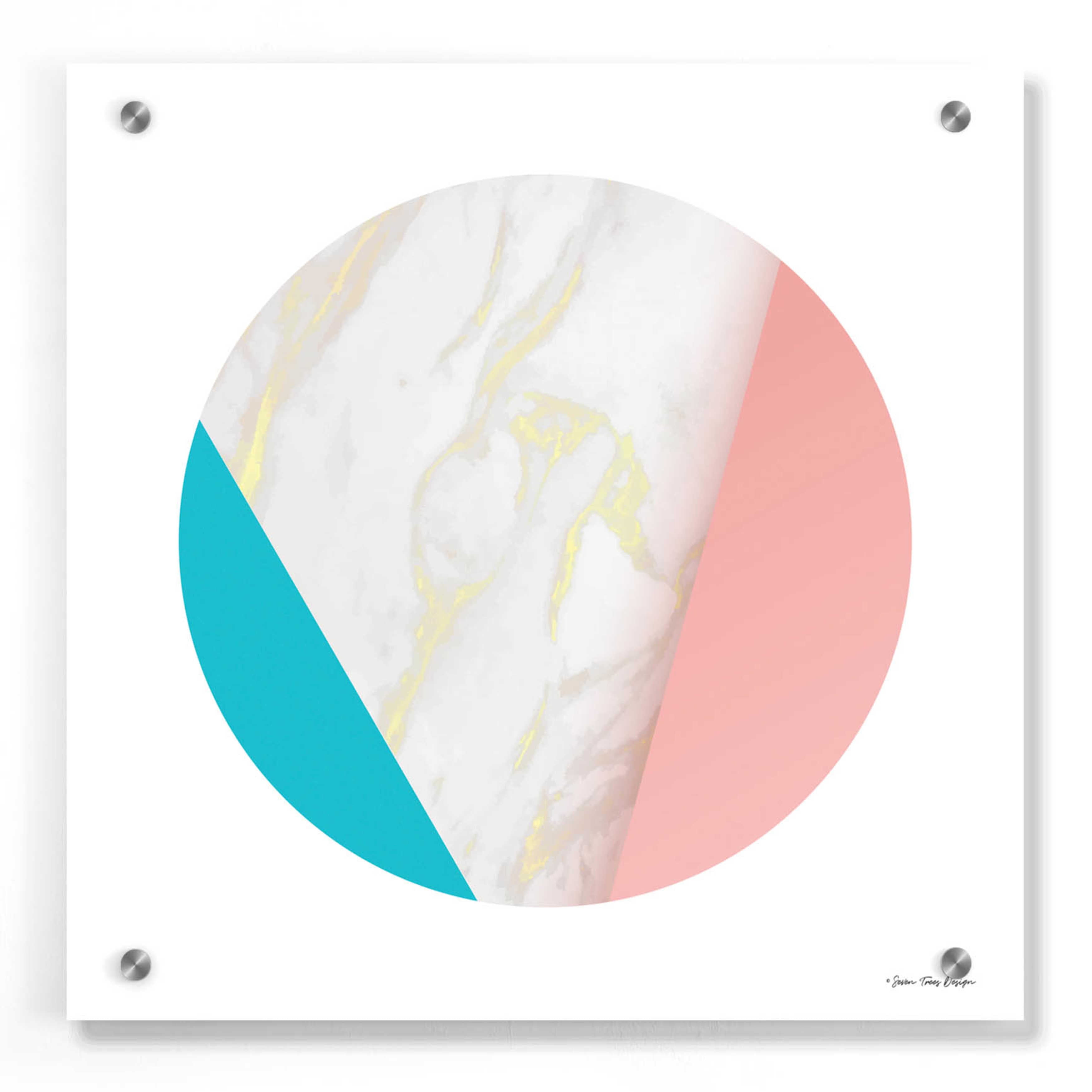 Epic Art 'Pink Marble Circle III' by Seven Trees Design, Acrylic Glass ...