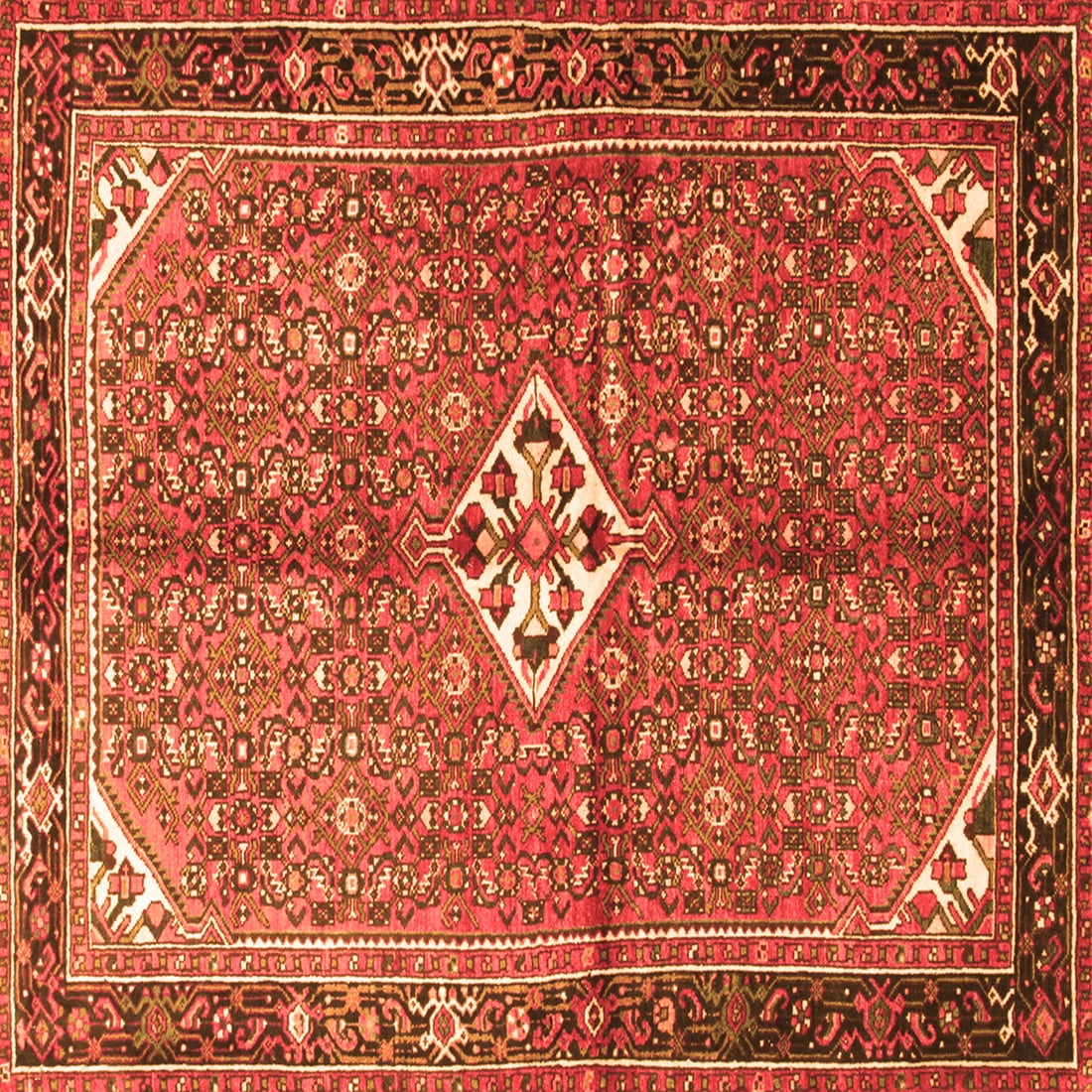 Ahgly Company Indoor Square Persian Orange Traditional Area Rugs, 6 ...