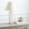SAFAVIEH Jannise 21 in. Glam Natural Concrete Table Lamp with Off-white ...