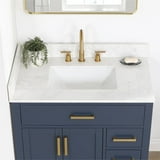 Gavino 36" Wood Vanity in Royal Blue with Composite Stone Top and ...