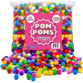 Creativity Street Pom Pons, Hot Colors, Assorted Sizes, 200 Pieces ...