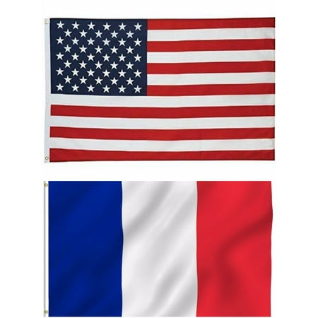 G128 - Wholesale LOT 3' X 5' USA AMERICAN & 3' X 5' FRANCE FRENCH FLAG ...