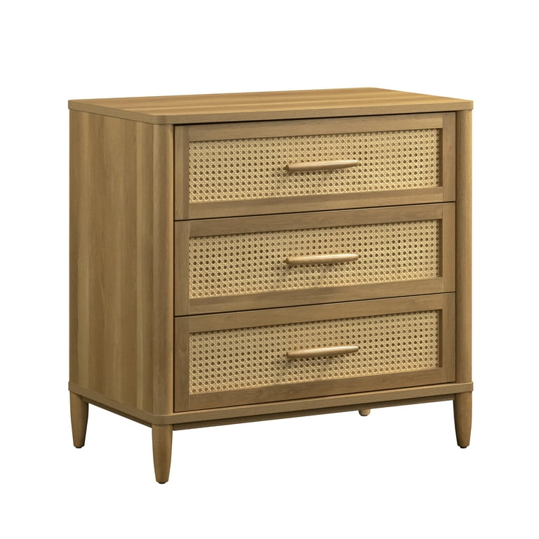 Better Homes Gardens Springwood 3 Drawer Bedroom Dresser with USB Light Honey Finish