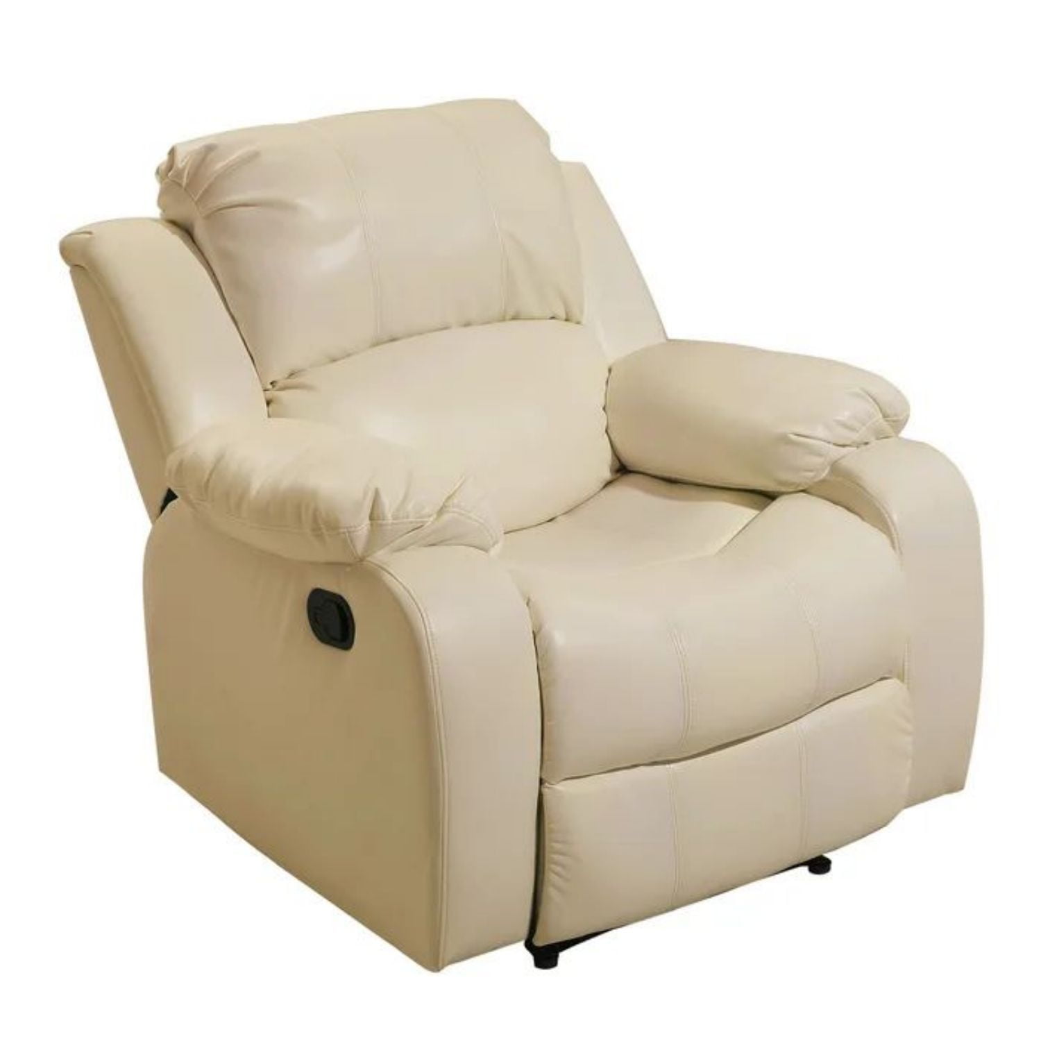 Traditional Leather Recliner Chair, Classic Manual Recliner Sofa with ...