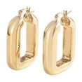 18K Gold Vermeil Rectangular Hoop Earrings - Walmart.com