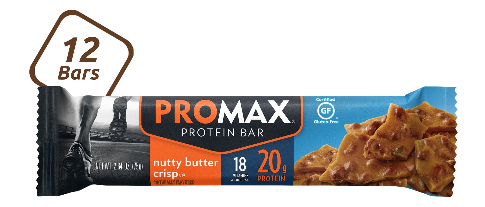 Promax Protein Bar, Nutty Butter Crisp, 20g Protein, 12 Ct - Walmart.com