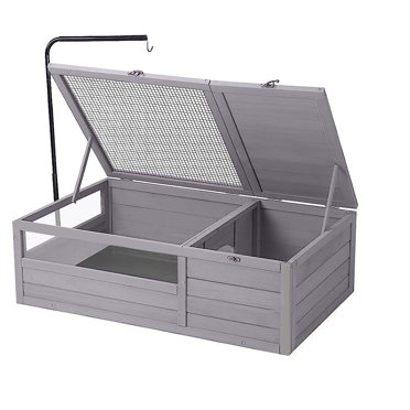 JAXPETY Wooden Tortoise House, Indoor Tortoises Enclosure with Acrylic ...