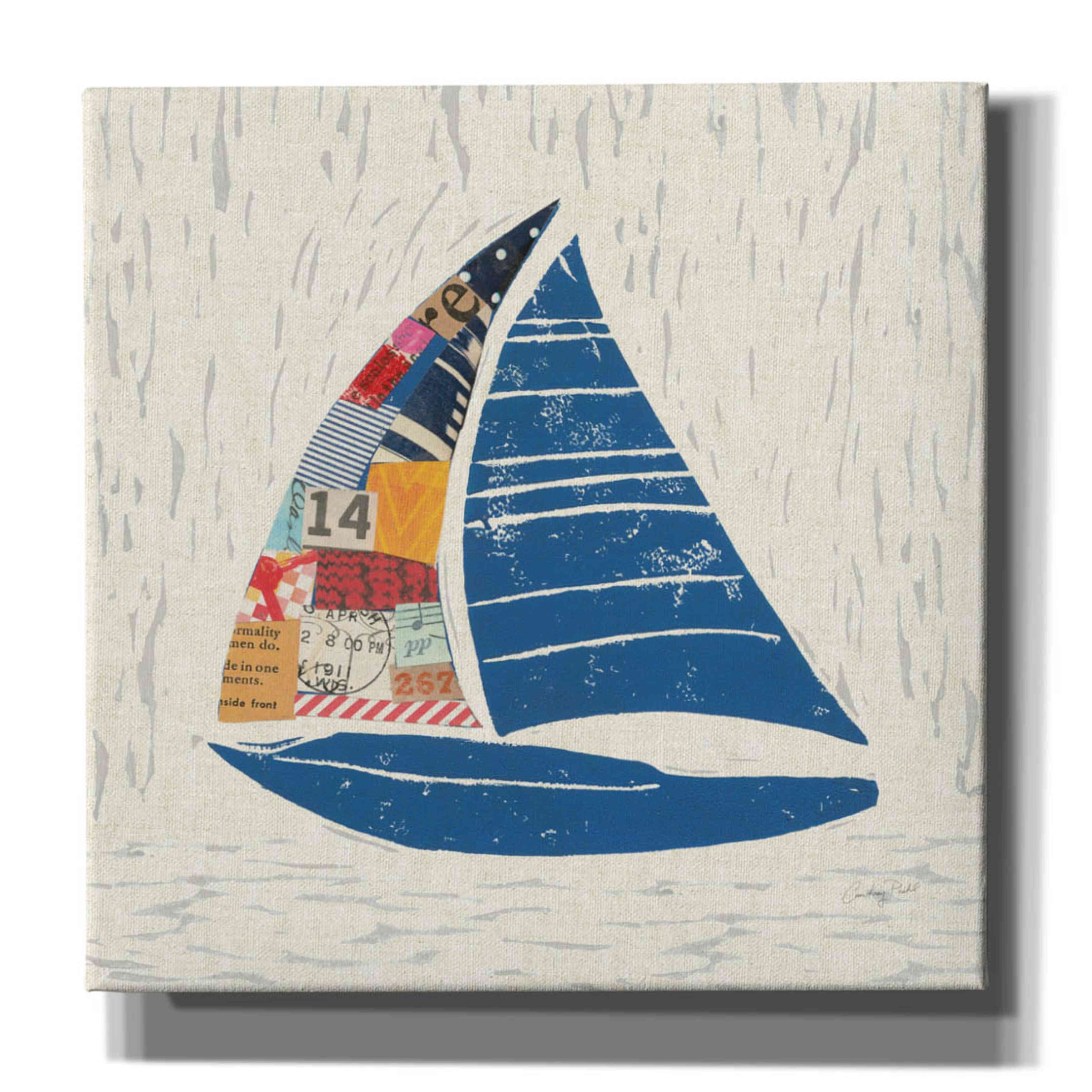 Epic Graffiti 'Nautical Collage IV on Linen' by Courtney Prahl, Giclee ...