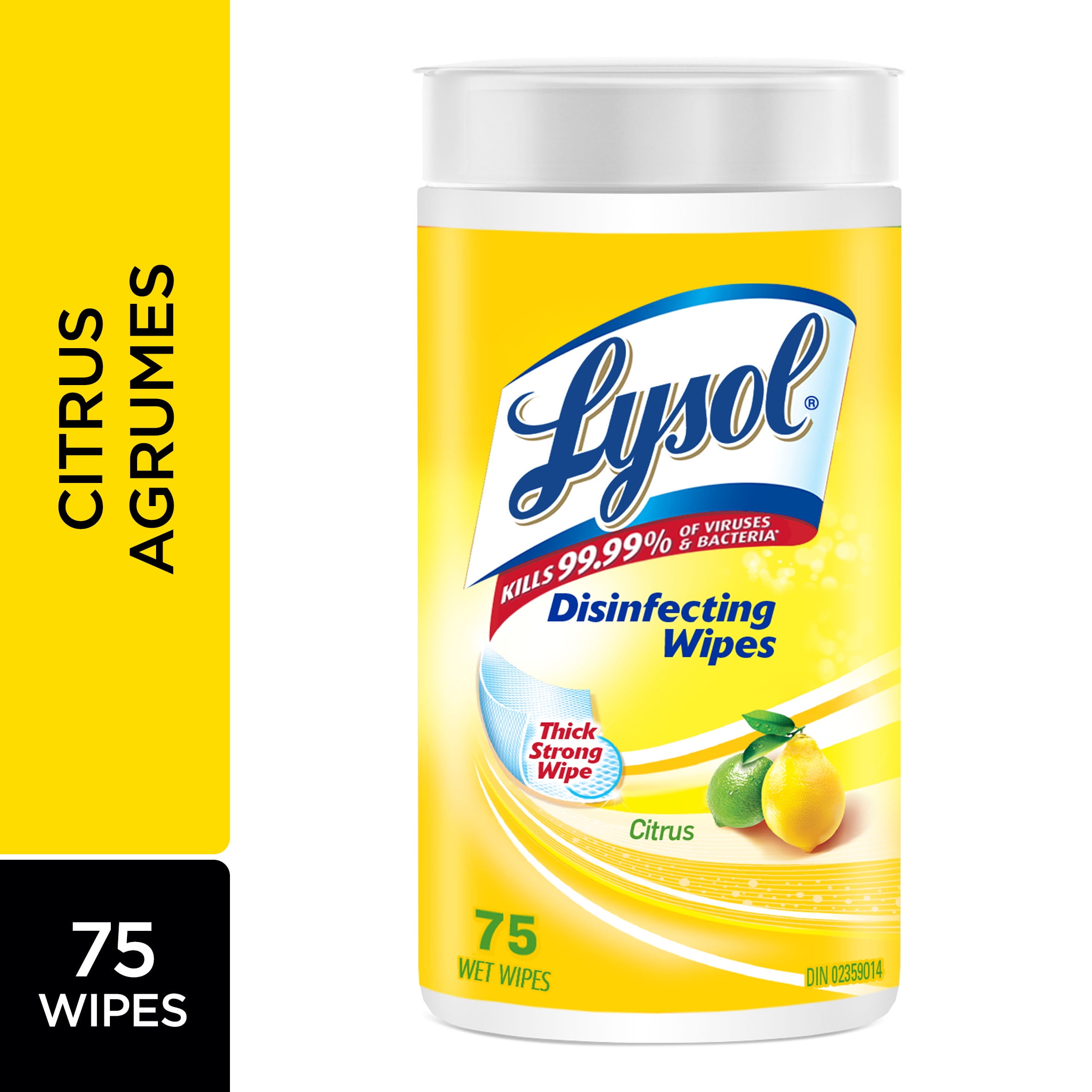 LYSOL® Disinfecting Wipes, Citrus, 75 Count - Walmart.ca