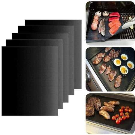ziyahi 5Pcs Reusable Thin BBQ Grill Mats Barbecue Mat Non Stick Cooking ...