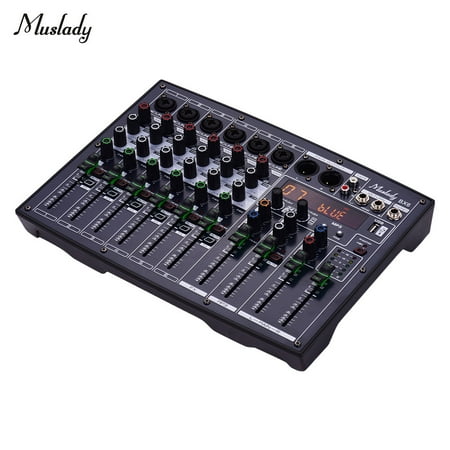 Muslady BX6 Compact 6 Channels Mixer Mixing Console with 16 DSP Effects ...