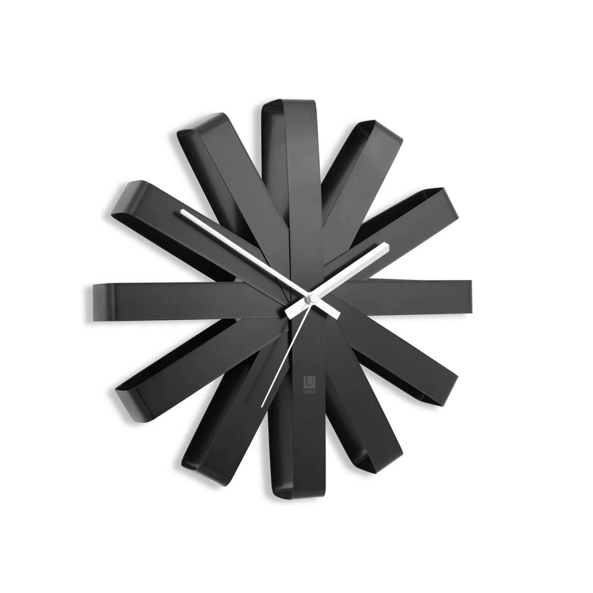 Click here for Umbra Ribbon Wall Clock 12in Black Dia X 5 prices
