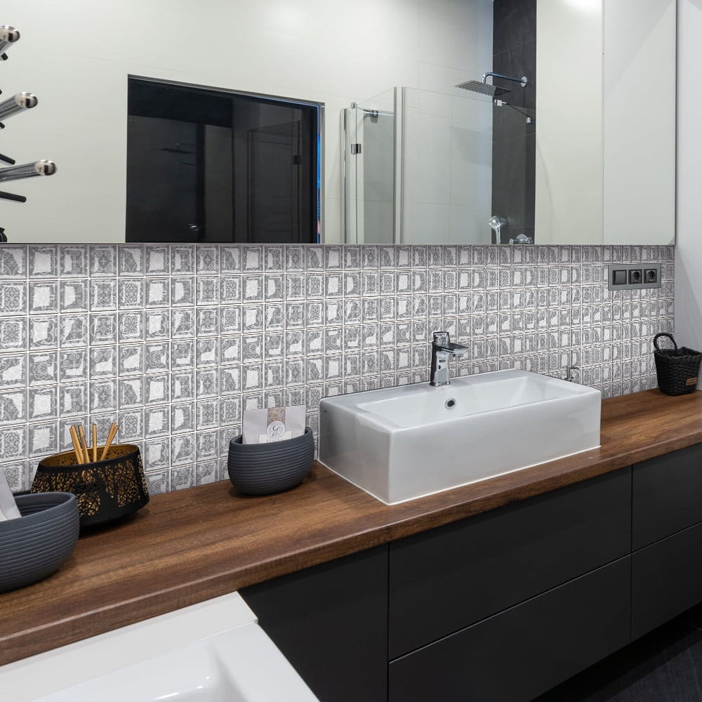 Follure wall stickers 10pc 3D Crystal Tile Stickers DIY Waterproof Self ...