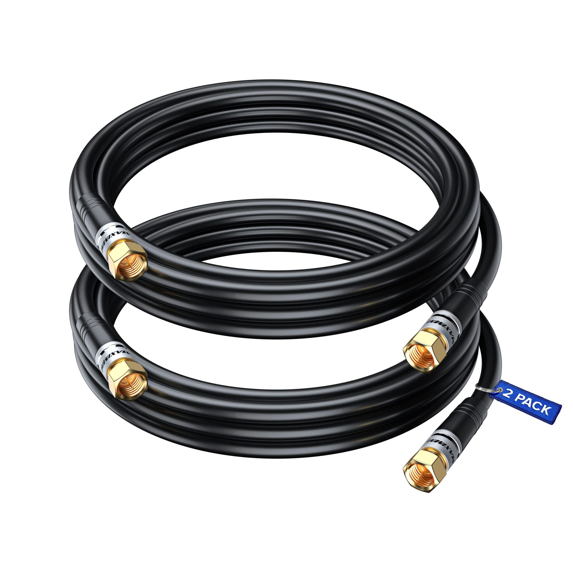 Coaxial Cable RG6 Coax Cord 8 Feet (Black), Triple Shielded Wire CL3 F ...