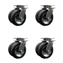 6 Inch Dual Pneumatic Wheels Swivel Caster Set with Ball Bearings SCC ...