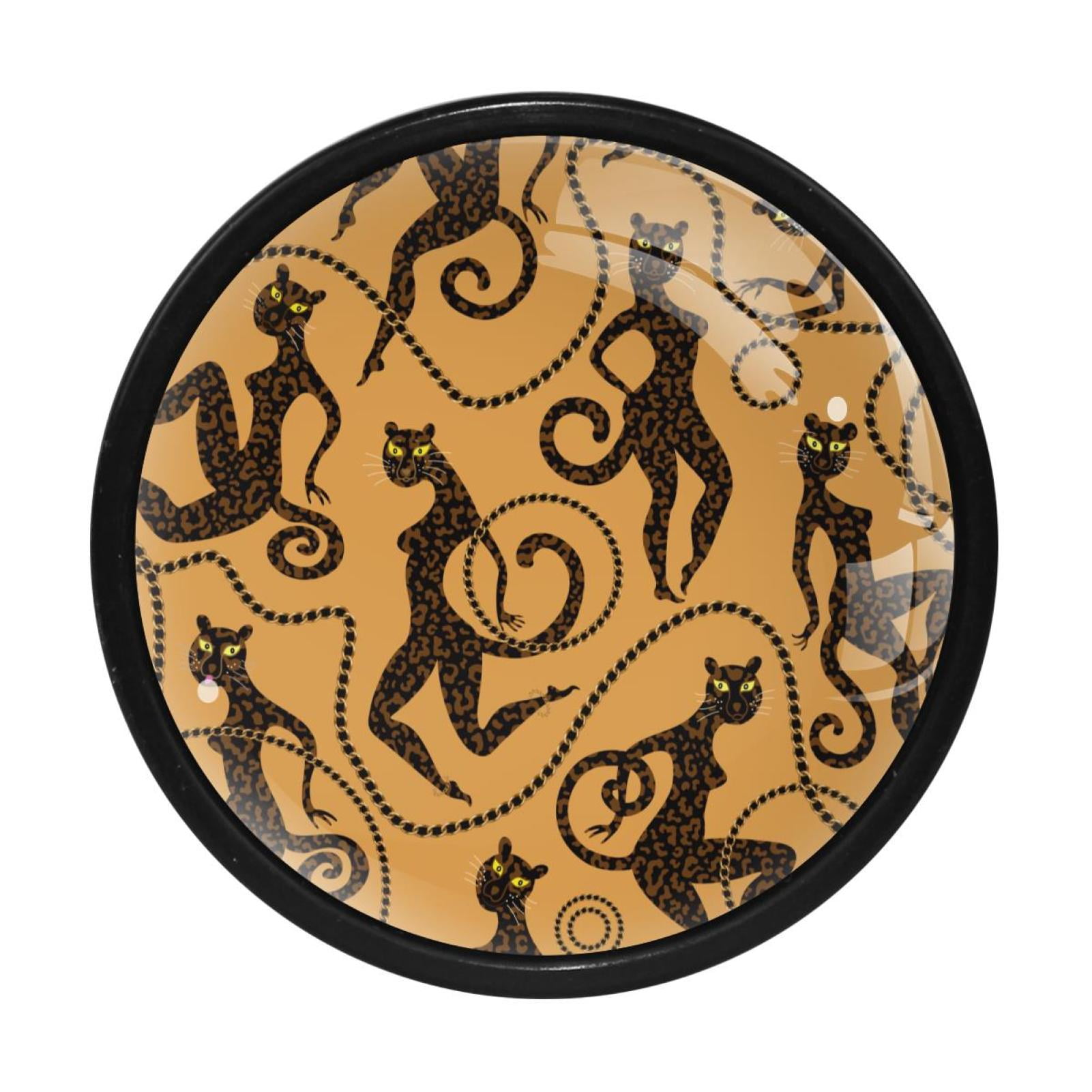 4 Pcs Gold Chains Leopard Knobs for Kitchen Cabinet Cupboard Dresser ...