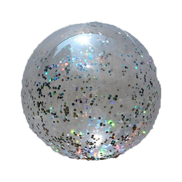 Inflatable Beach Ball, Sequin Beach Balls Confetti Glitter Clear Beach ...