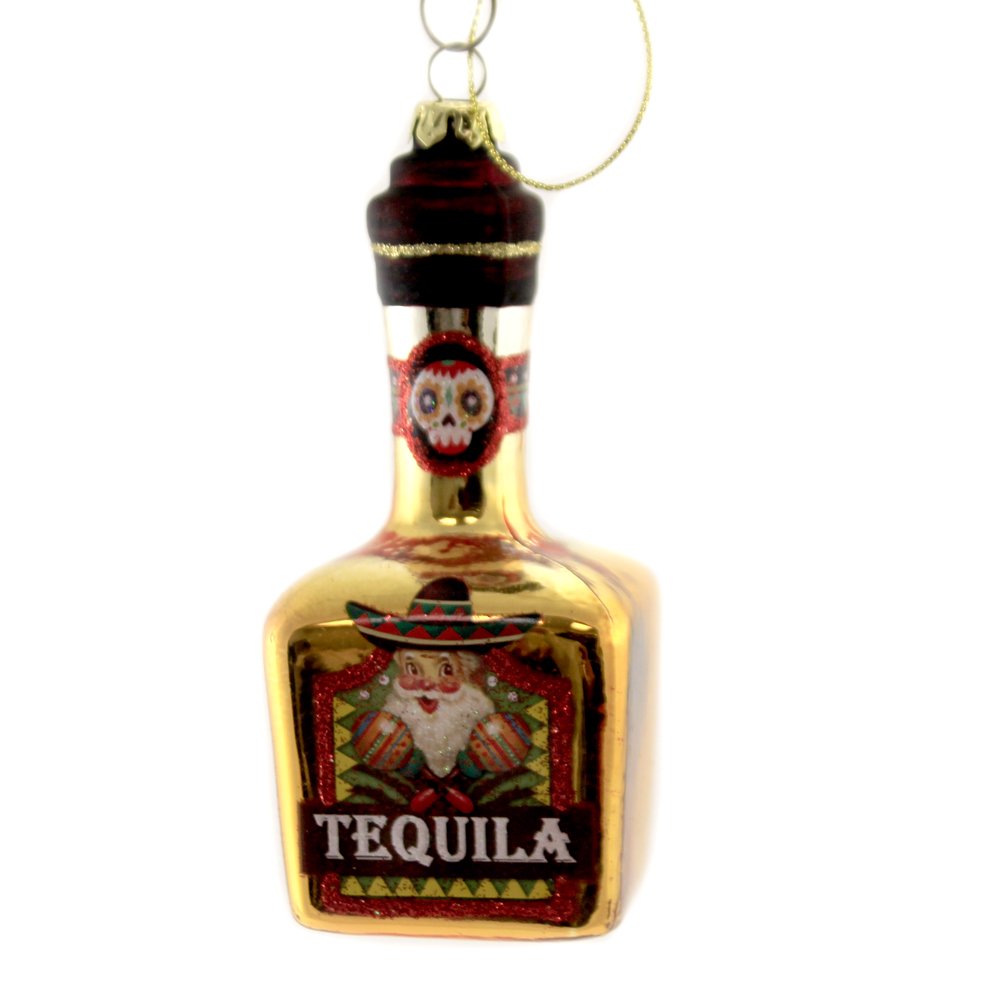 Holiday Ornament Tequila Bottle Glass Christmas Drink Santa 3602738 ...