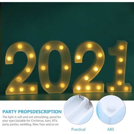 4Pcs LED Marquee Number Lights Sign, Light Up Number Letters Battery ...
